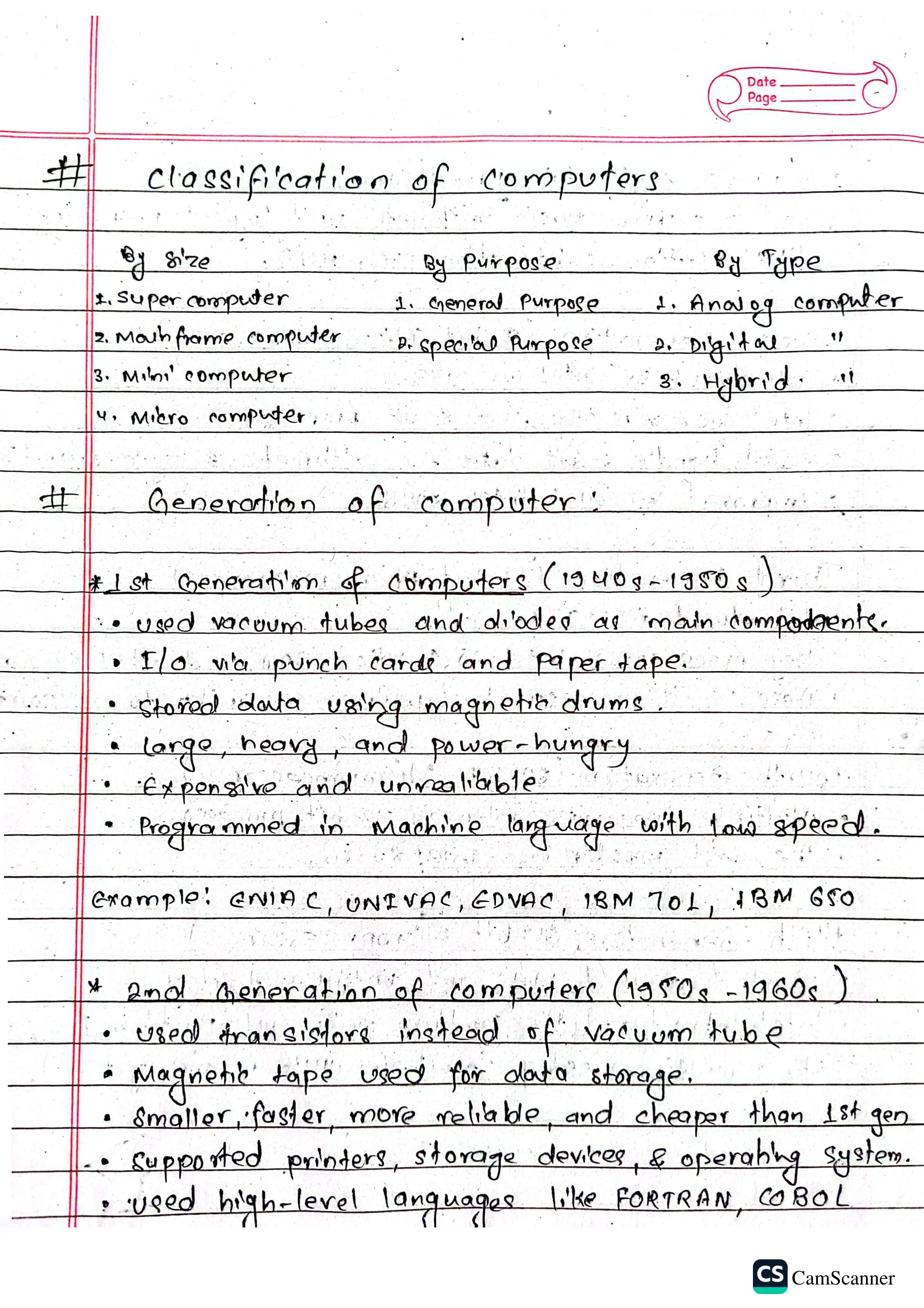 Computer Architecture Handwritten Note | Notestation