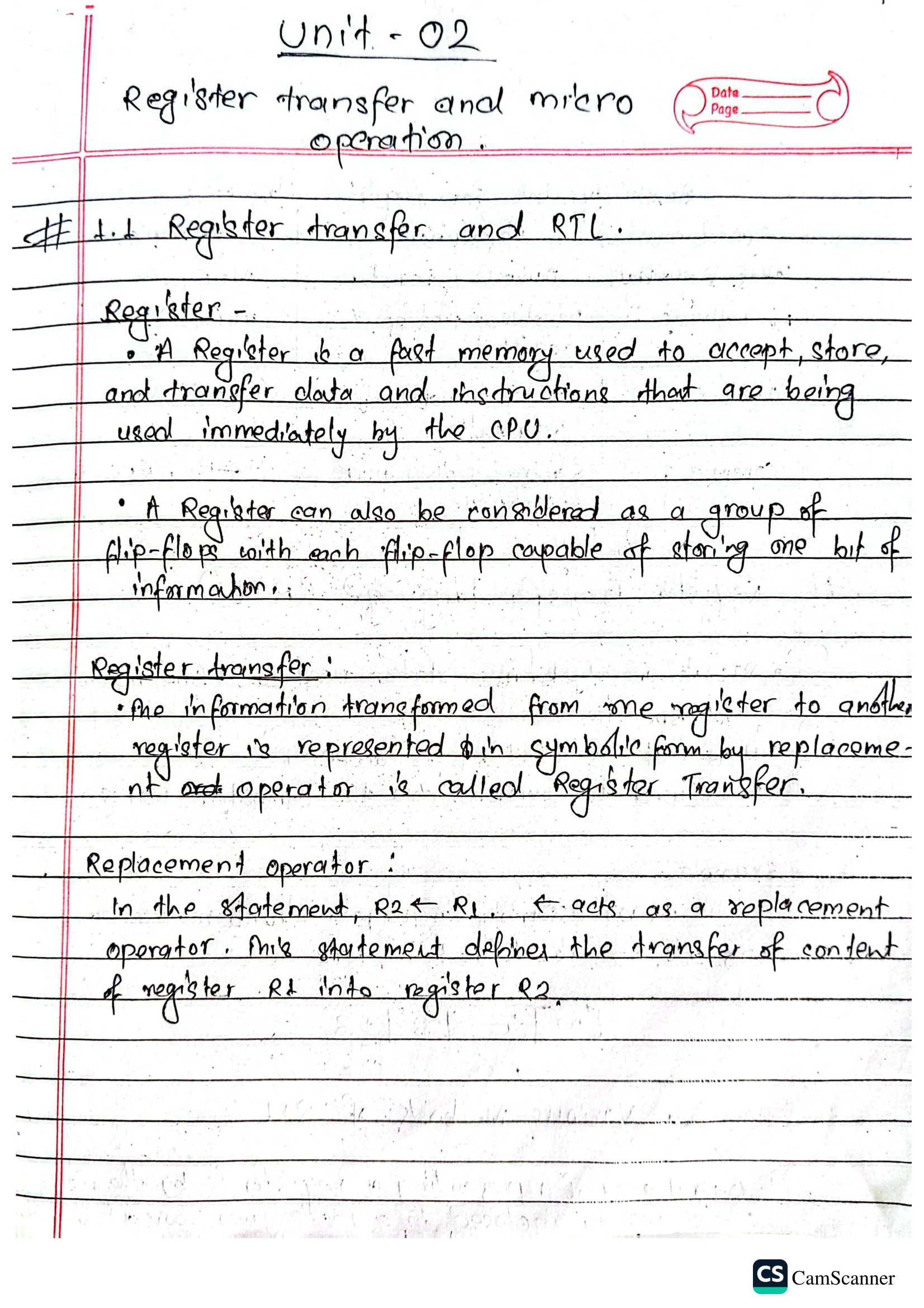 Computer Architecture Handwritten Note | Notestation