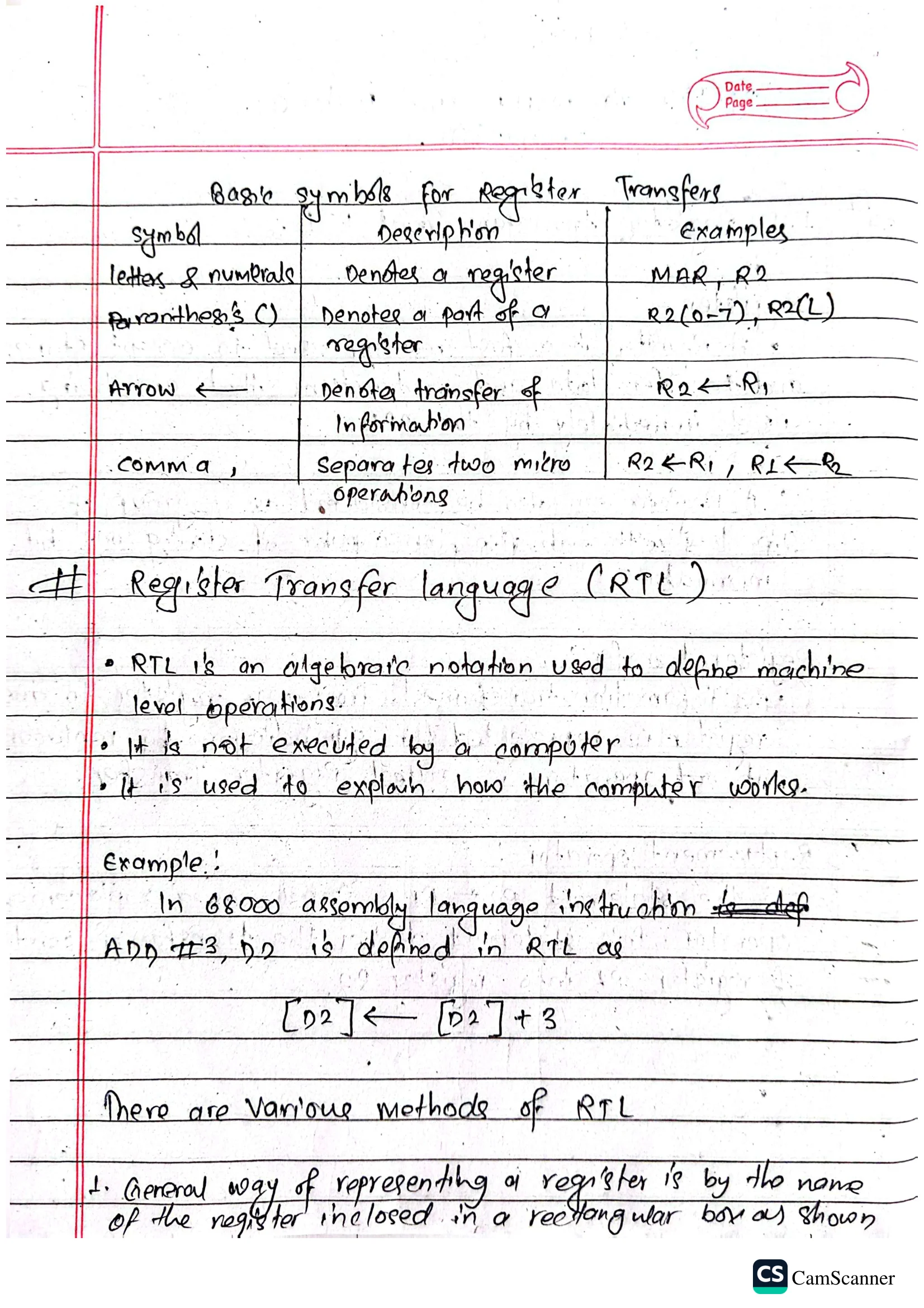 Computer Architecture Handwritten Note | Notestation