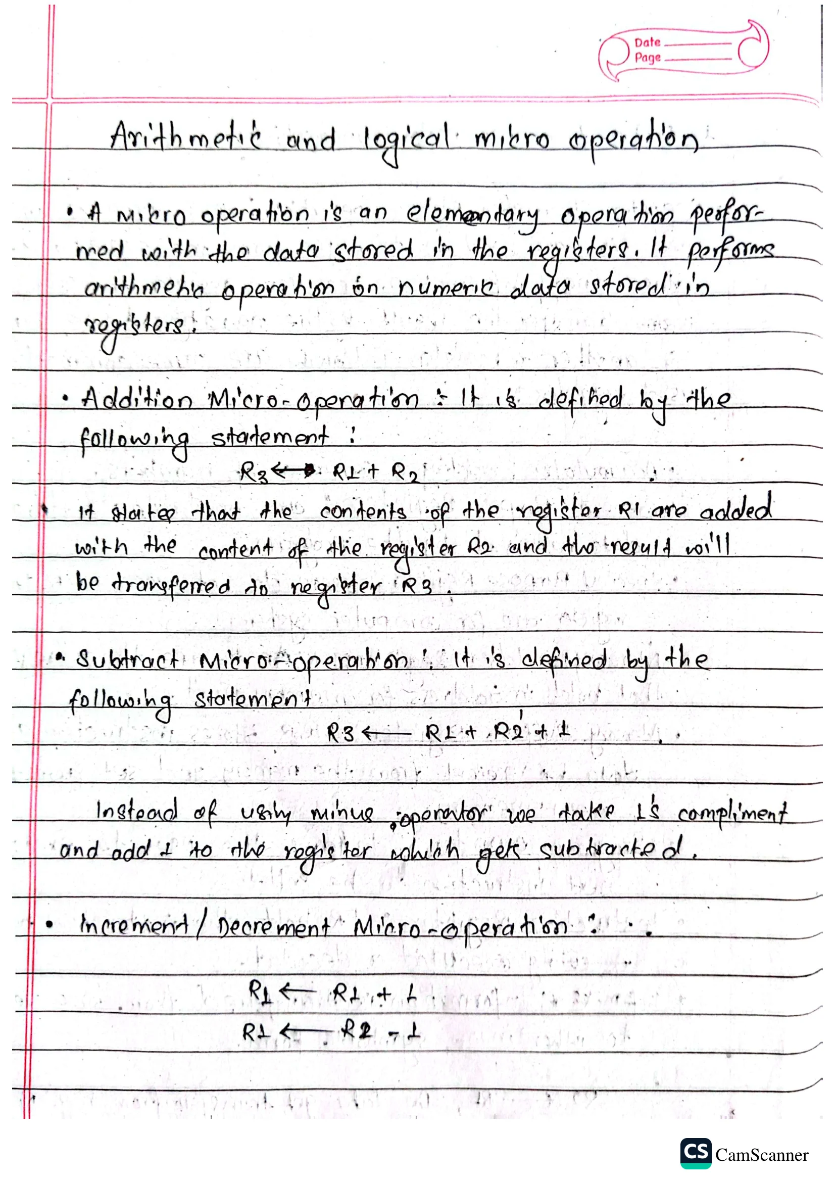 Computer Architecture Handwritten Note | Notestation