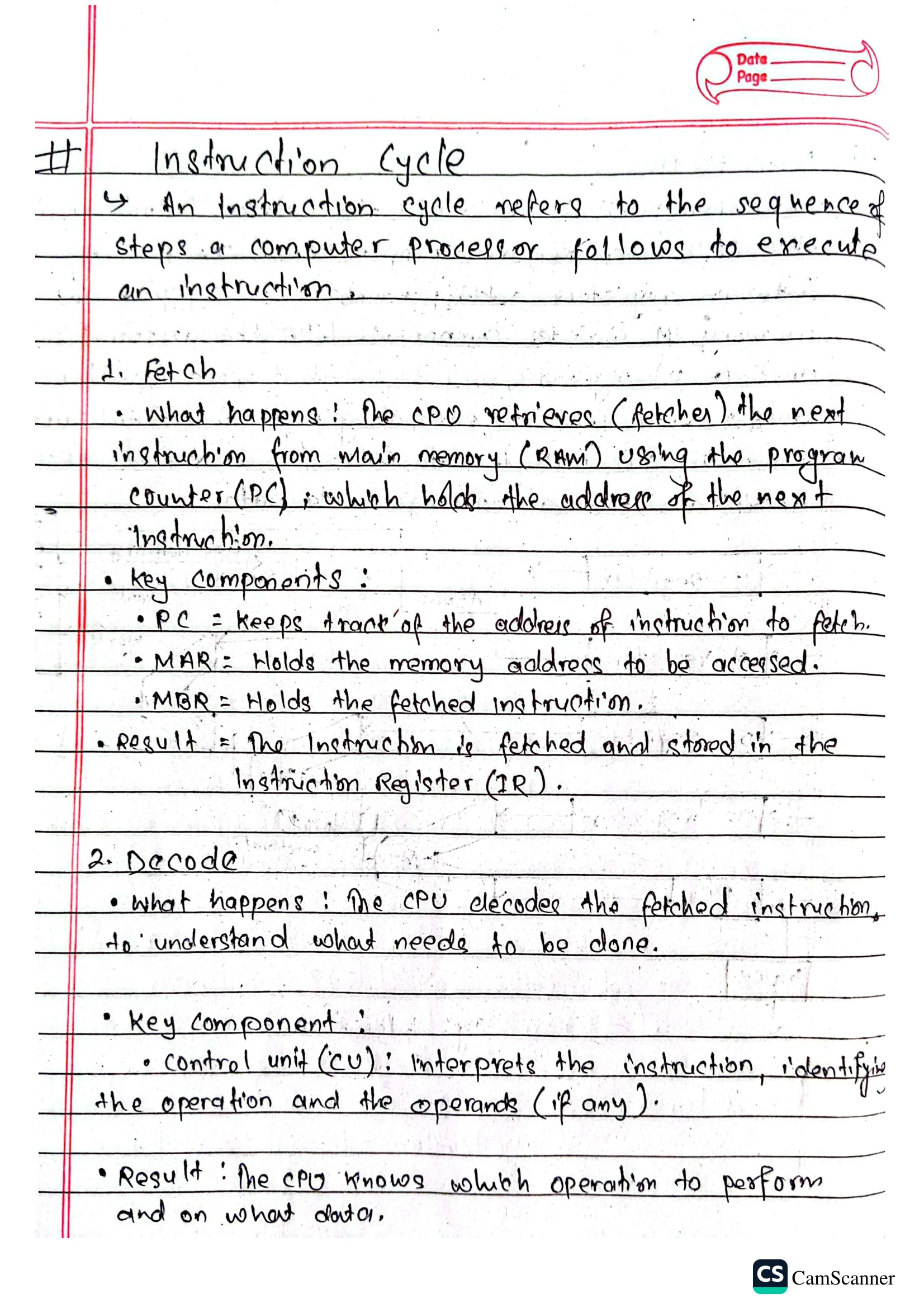 Computer Architecture Handwritten Note | Notestation