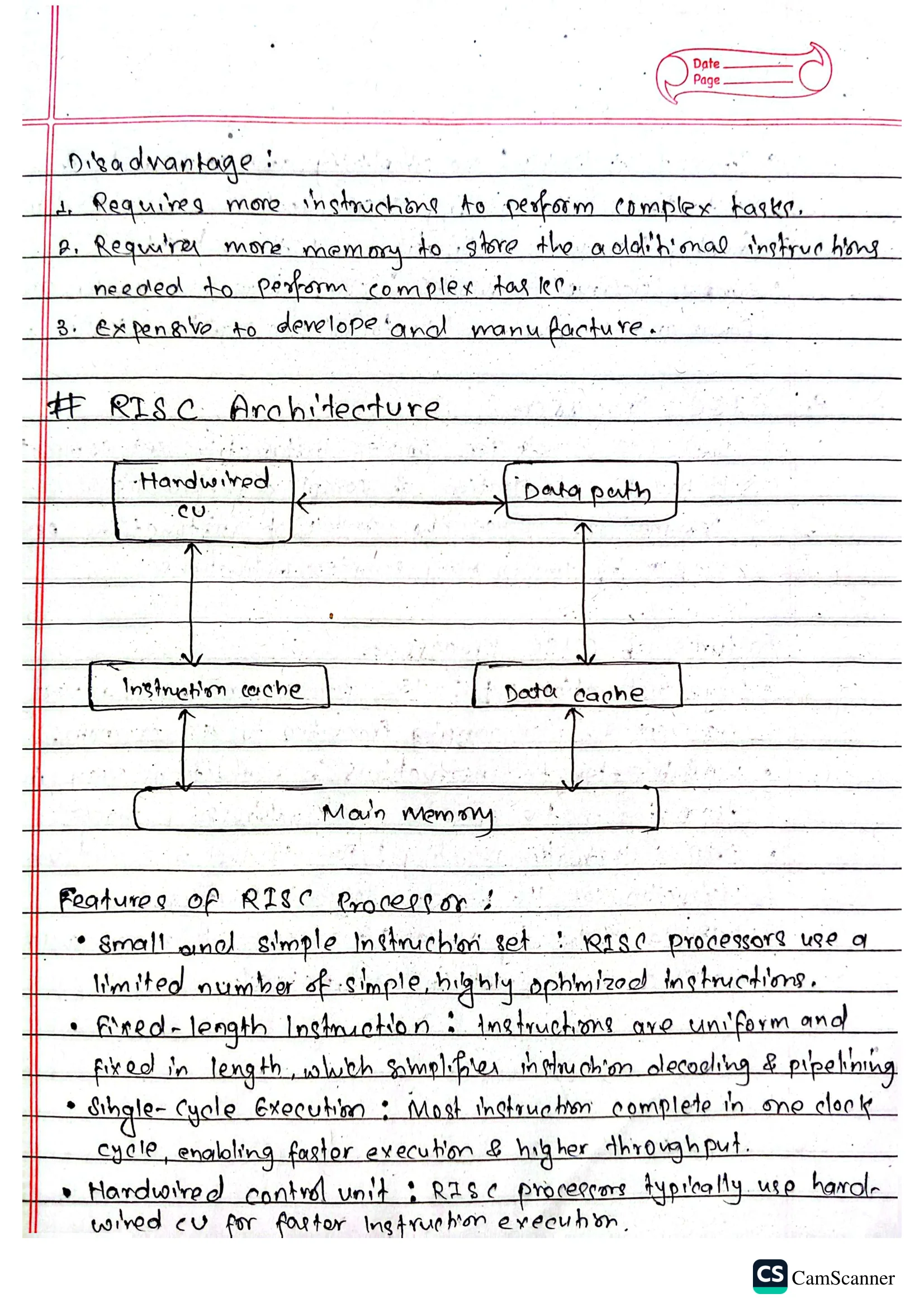Computer Architecture Handwritten Note | Notestation